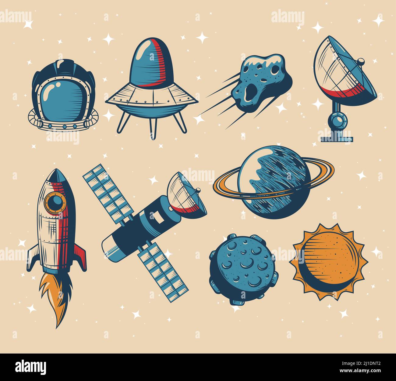 nine space outer icons Stock Vector Image & Art - Alamy