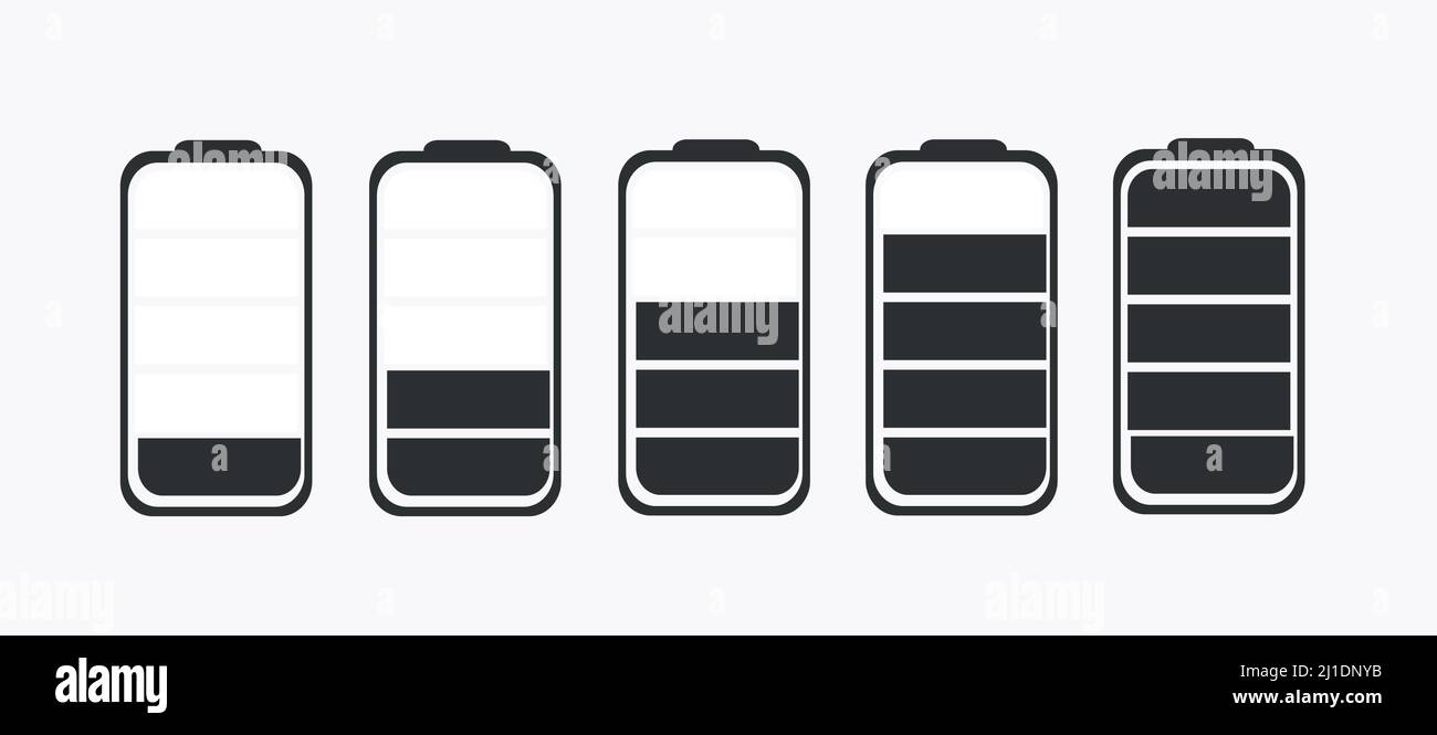 Battery icons set. Battery charging charge indicator icon Stock Vector ...