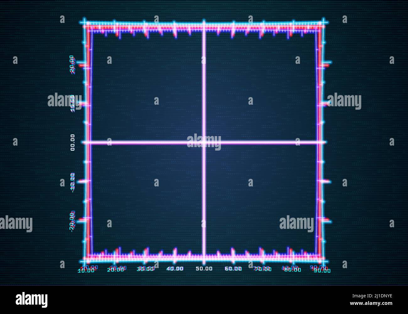 Neon interface background with grid and ruler. Abstract technology ...