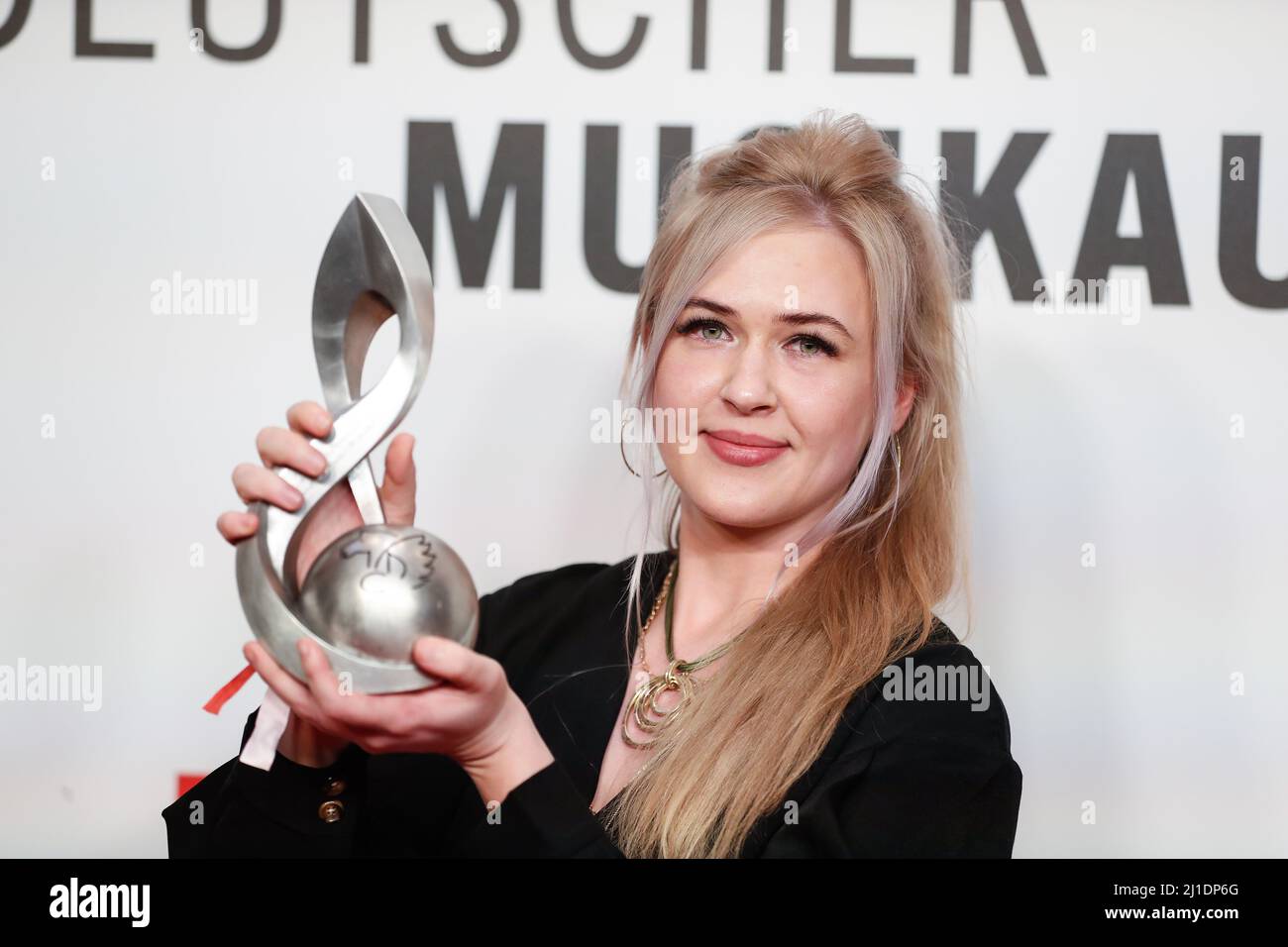 Berlin, Germany. 24th Mar, 2022. Film composer Dascha Dauenhauer wins the prize in the category ...