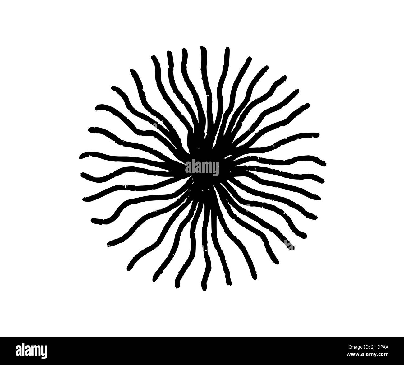 Hand drawn circle with doodle texture. Modern abstract black round ...