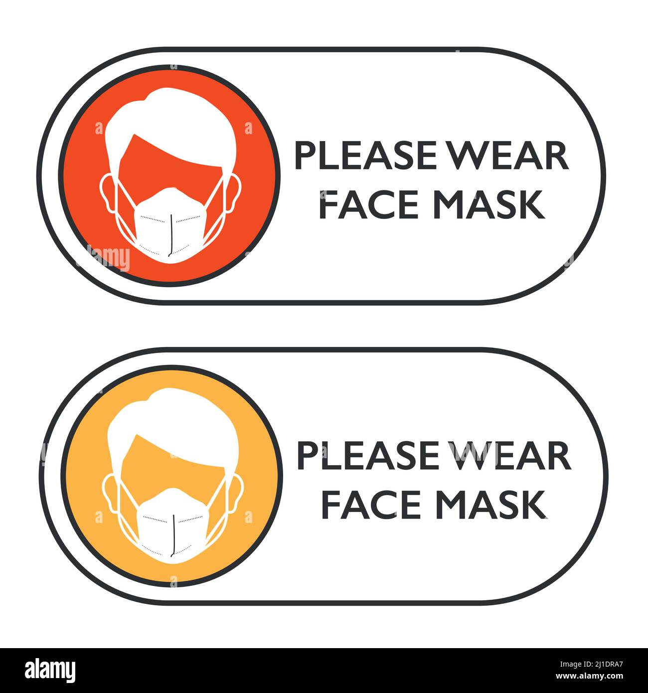Face mask required signs Set isolated on white Stock Vector Image & Art ...