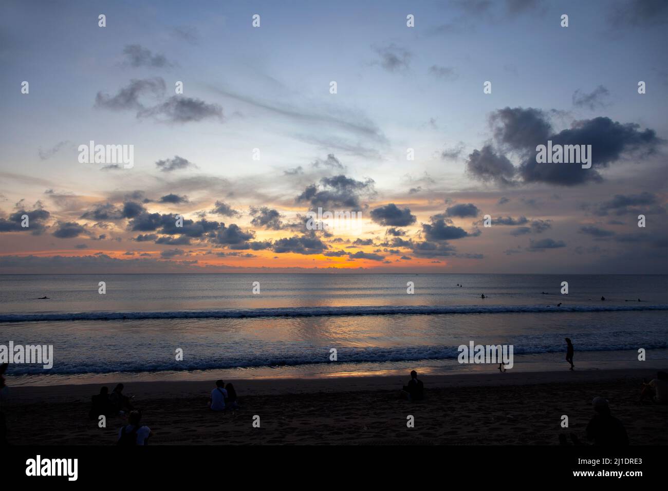 Sunset at Kuta Beach in Bali, Indonesia Stock Photo - Alamy