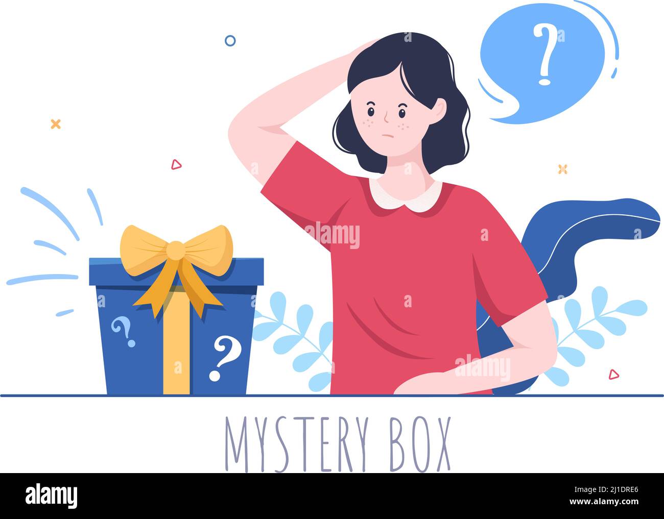 Mystery Gift Box and Confused Woman a Cardboard Box Open Inside with a ...