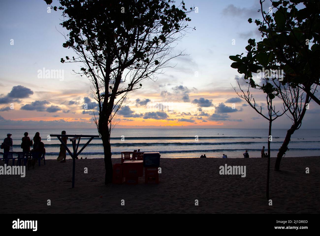 Sunset at Kuta Beach in Bali, Indonesia Stock Photo - Alamy