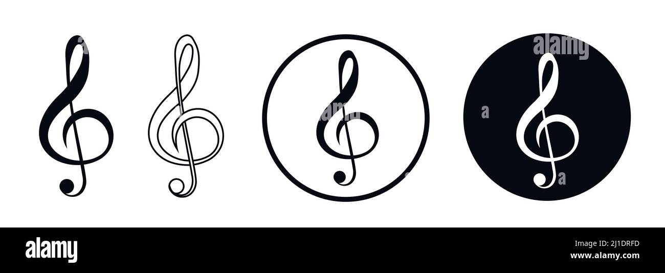Treble clef icons isolated on white background Stock Vector Image & Art ...