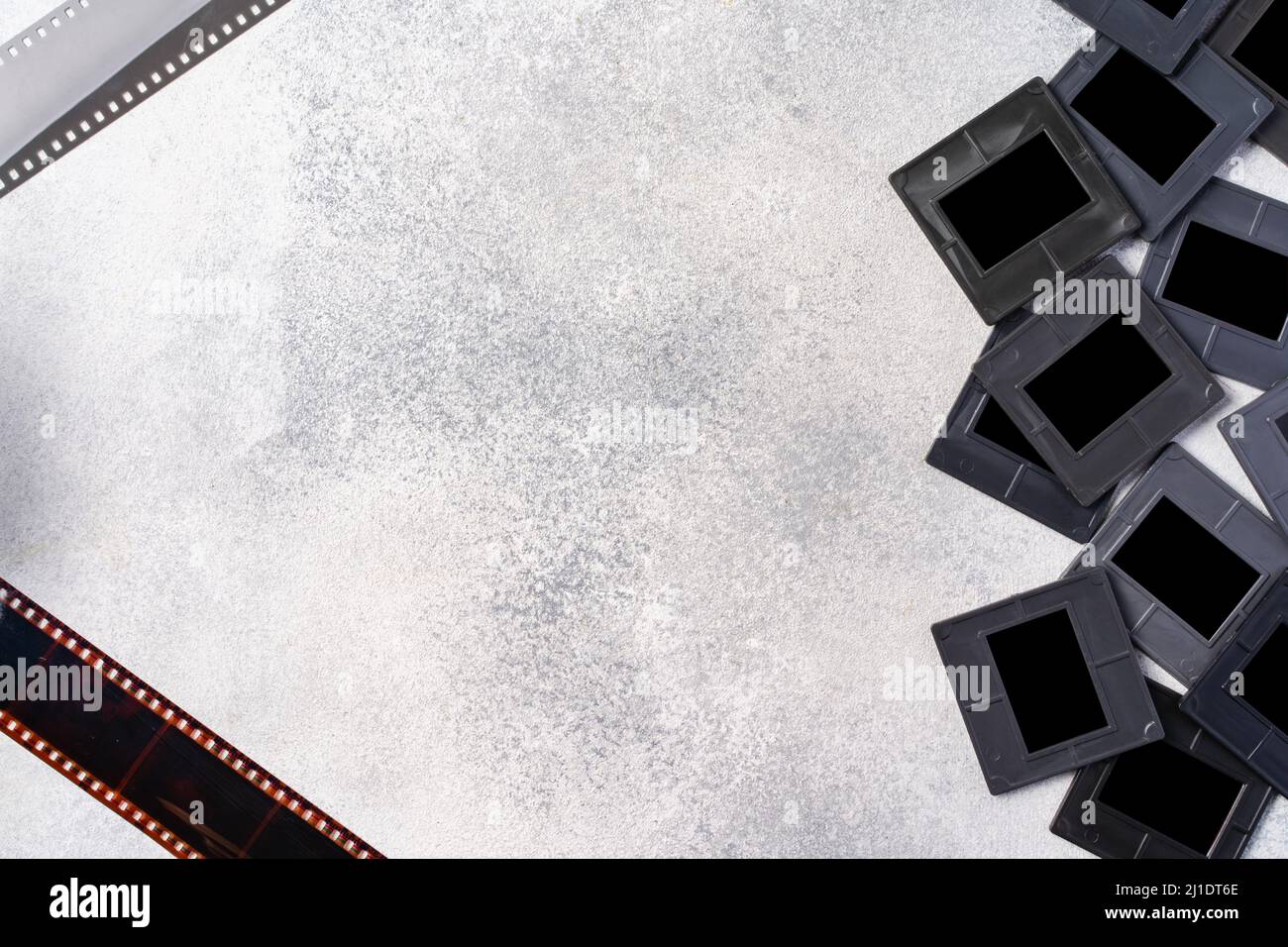 Photography empty slide frames on gray background Stock Photo - Alamy