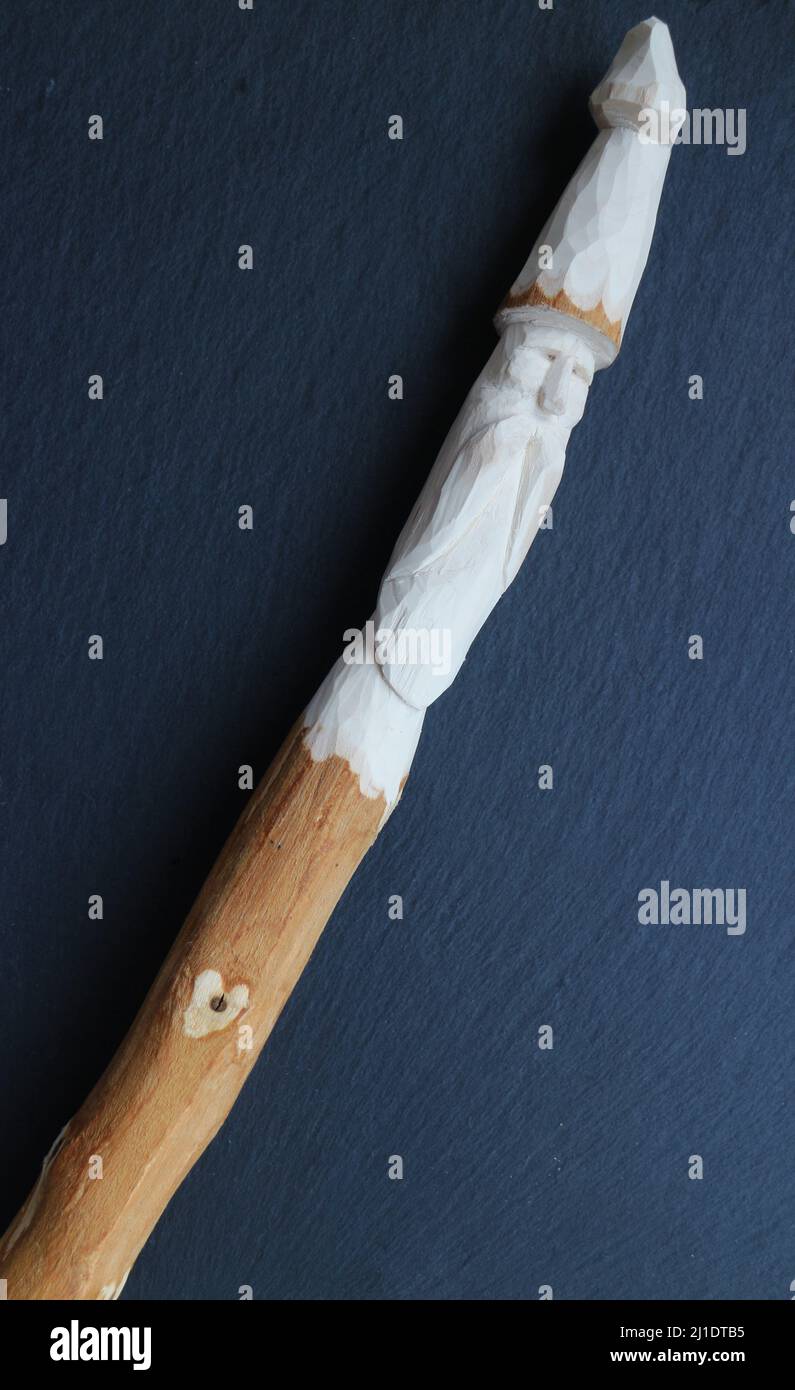 magic wand of a good sorcerer, wood carving Stock Photo - Alamy