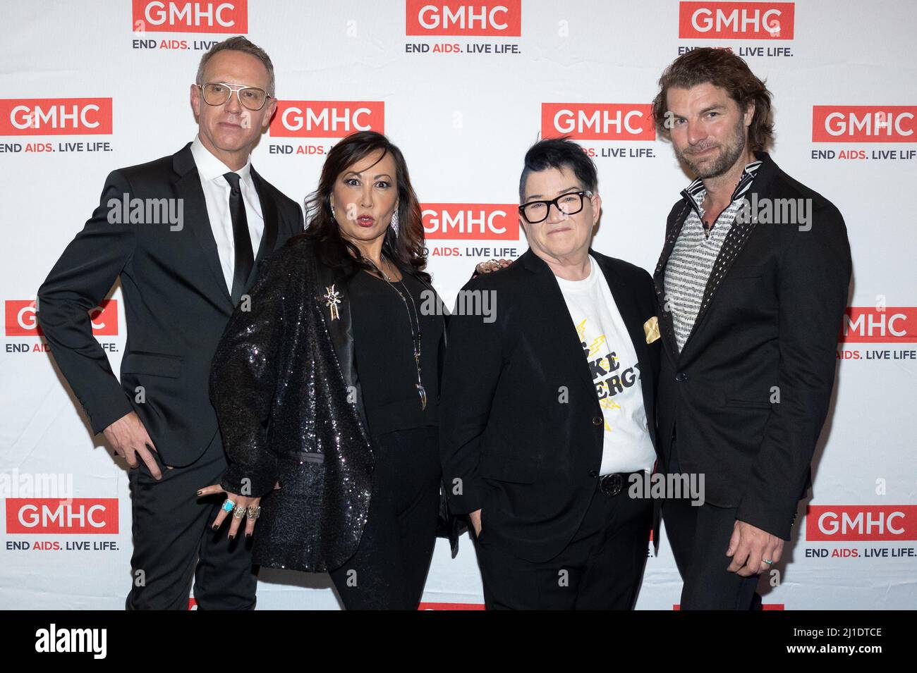 New York, USA. 24th Mar, 2022. (L-R) Ron Dodd, Kate Rigg, Lea DeLaria, and guest attend the 2022 ...