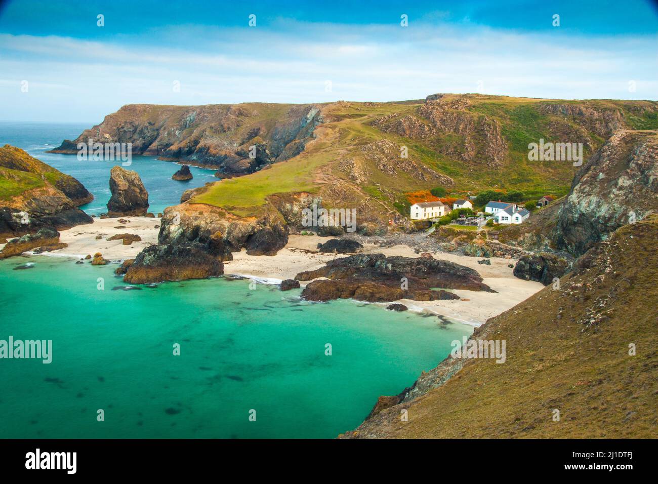 An aerial view of the beaches and coves of Poldark, UK Stock Photo - Alamy