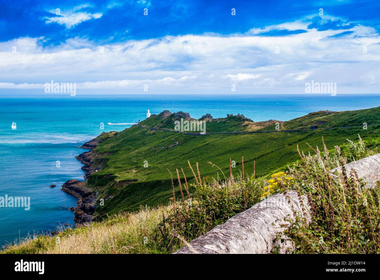 A natural landscape of the Start Point Lighthouse, UK Stock Photo - Alamy