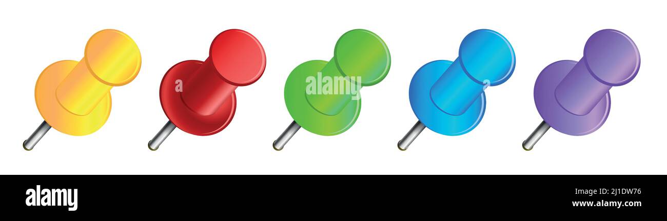 Set of push pins in different colours. Vector Stock Vector Image & Art ...