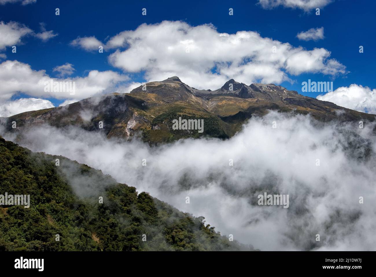Pichincha volcano, clear day in the high mountain in Ecuador. Pichincha ...