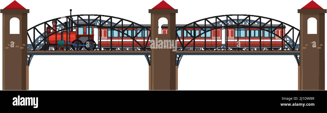 Old train bridge crossing Stock Vector Images - Alamy