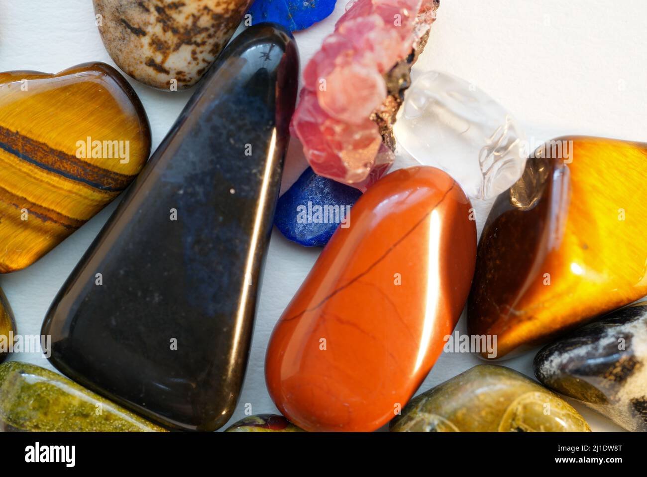 Polished gemstones photographed in the studio with lighting Stock Photo ...