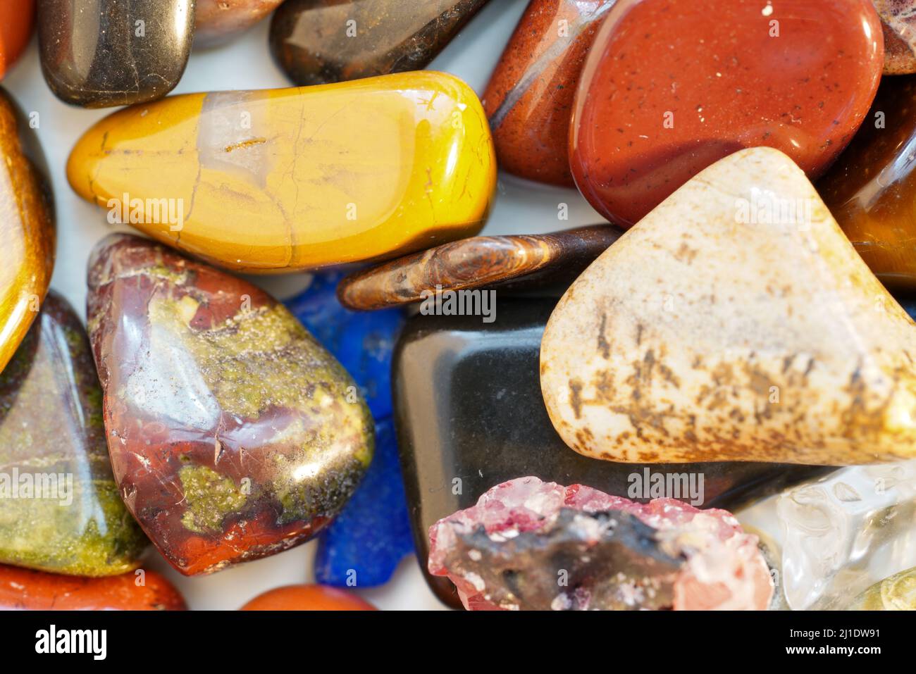 Polished gemstones photographed in the studio with lighting Stock Photo ...