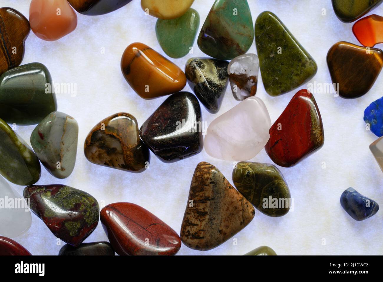 Polished gemstones photographed in the studio with lighting Stock Photo ...