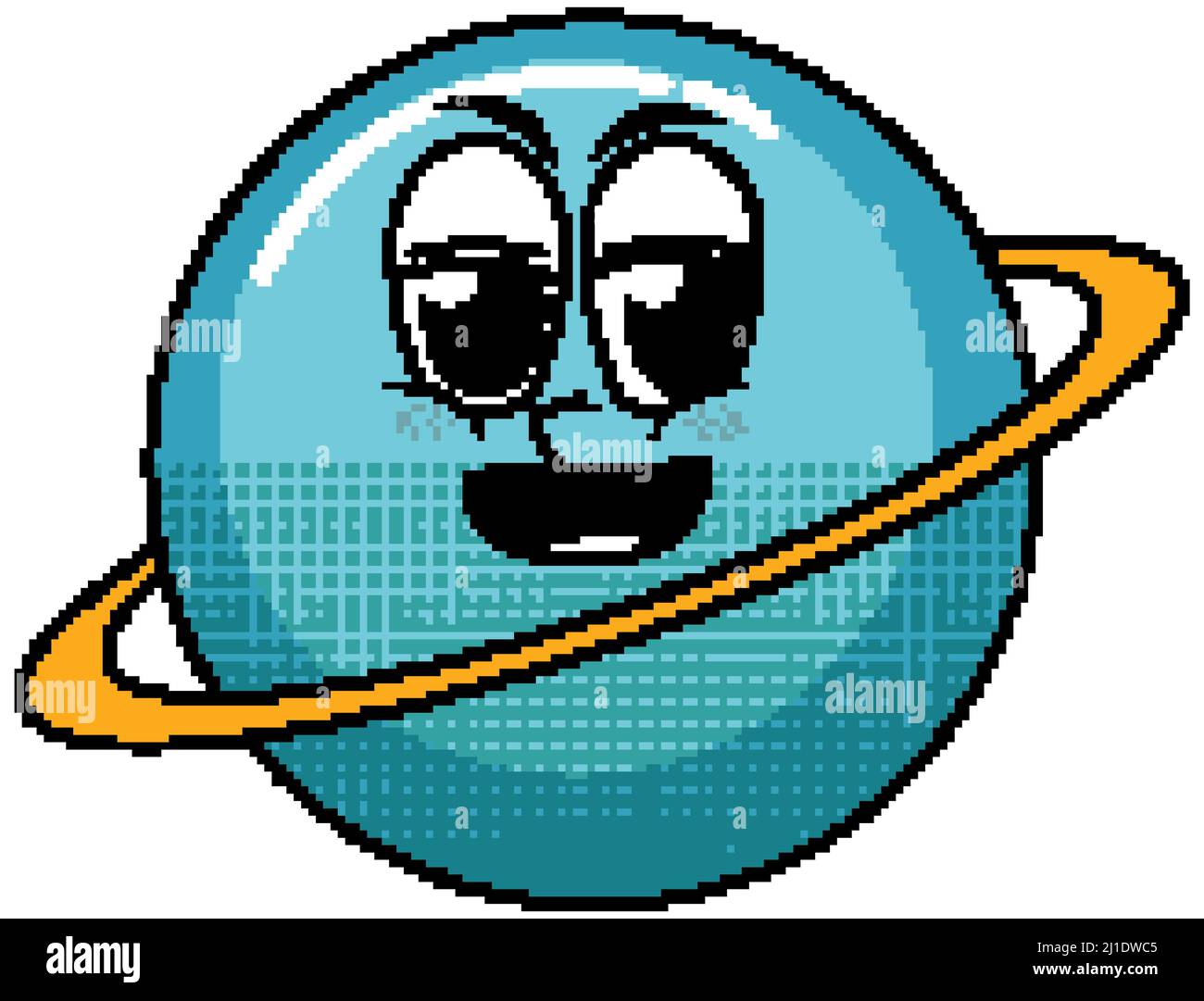 Saturn cartoon character on white background illustration Stock Vector ...