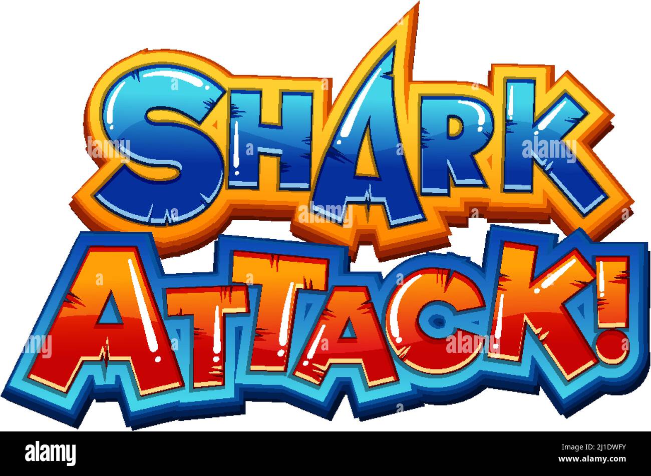Shark Attack typography design illustration Stock Vector Image & Art ...
