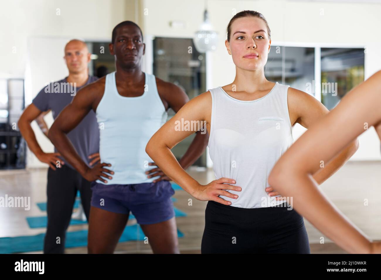 People doing stretching exercises Stock Photo - Alamy People doing stretching exercises Stock Photo - Alamy