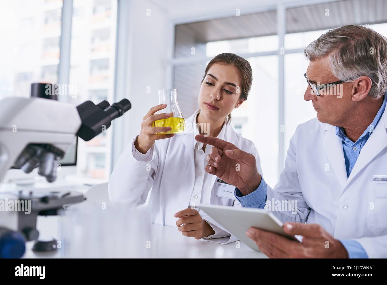 Backing up their strong claims with strong evidence. Shot of two ...