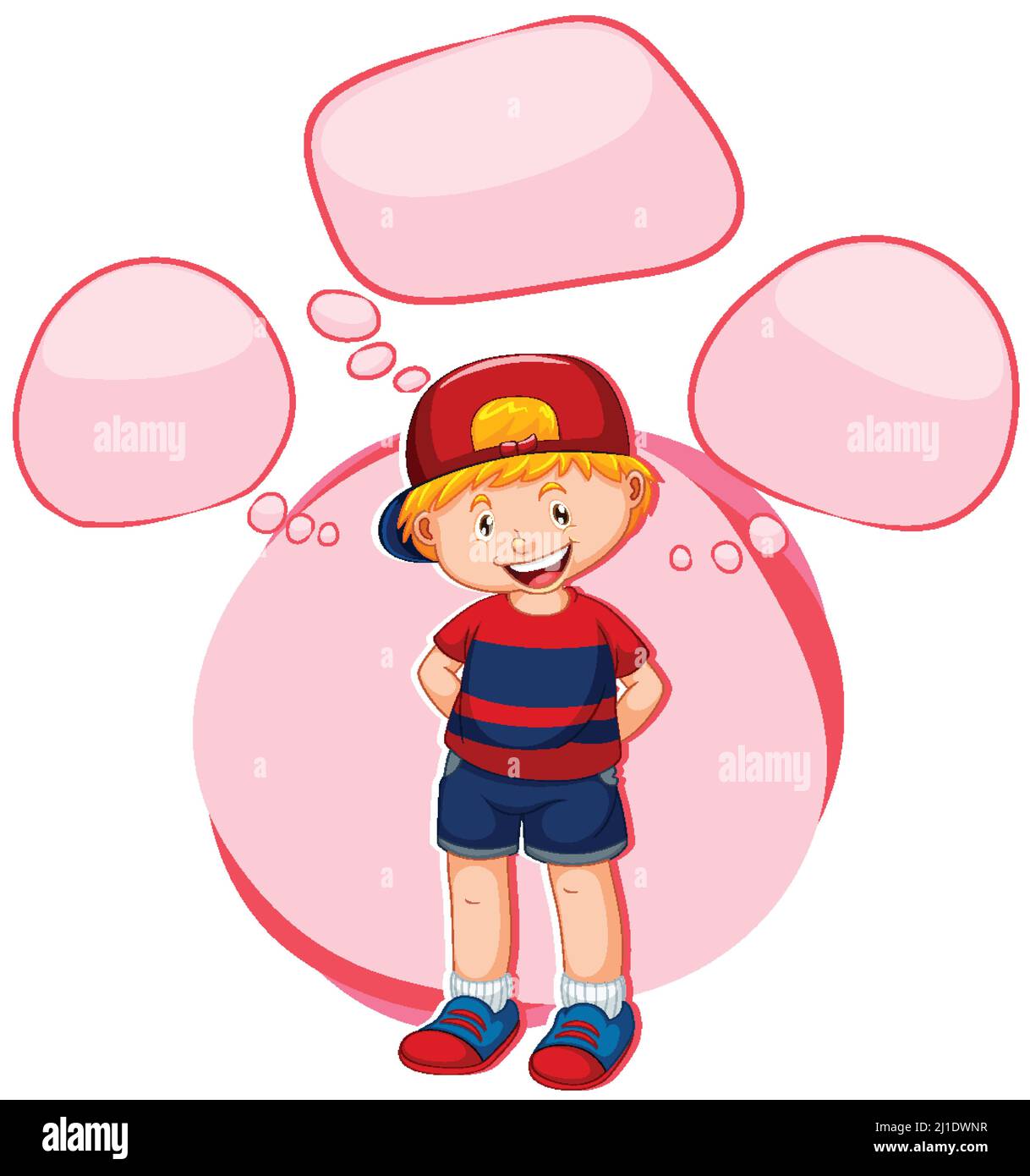 A boy thinking with many callouts illustration Stock Vector Image & Art ...