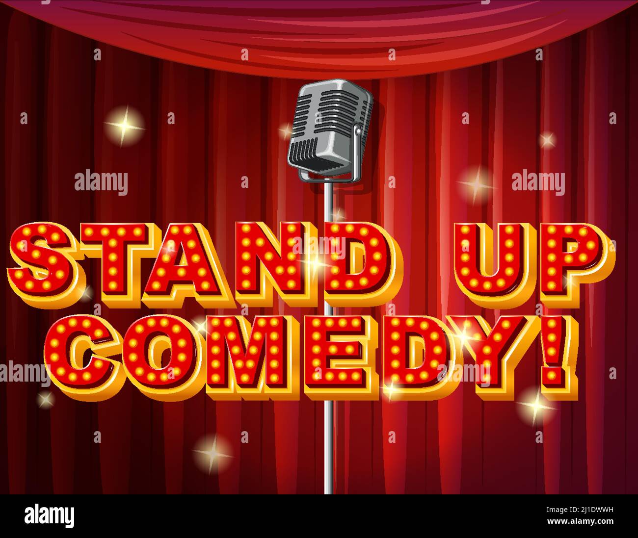 Stand up comedy text show Stock Vector Images - Alamy