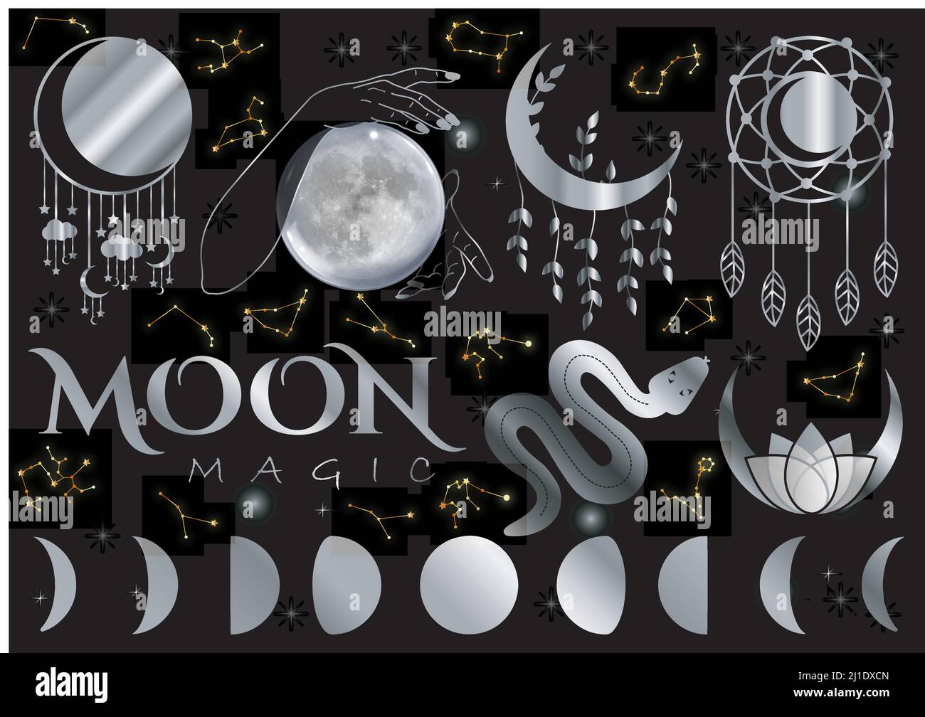 Native american indian full moon hi-res stock photography and images ...