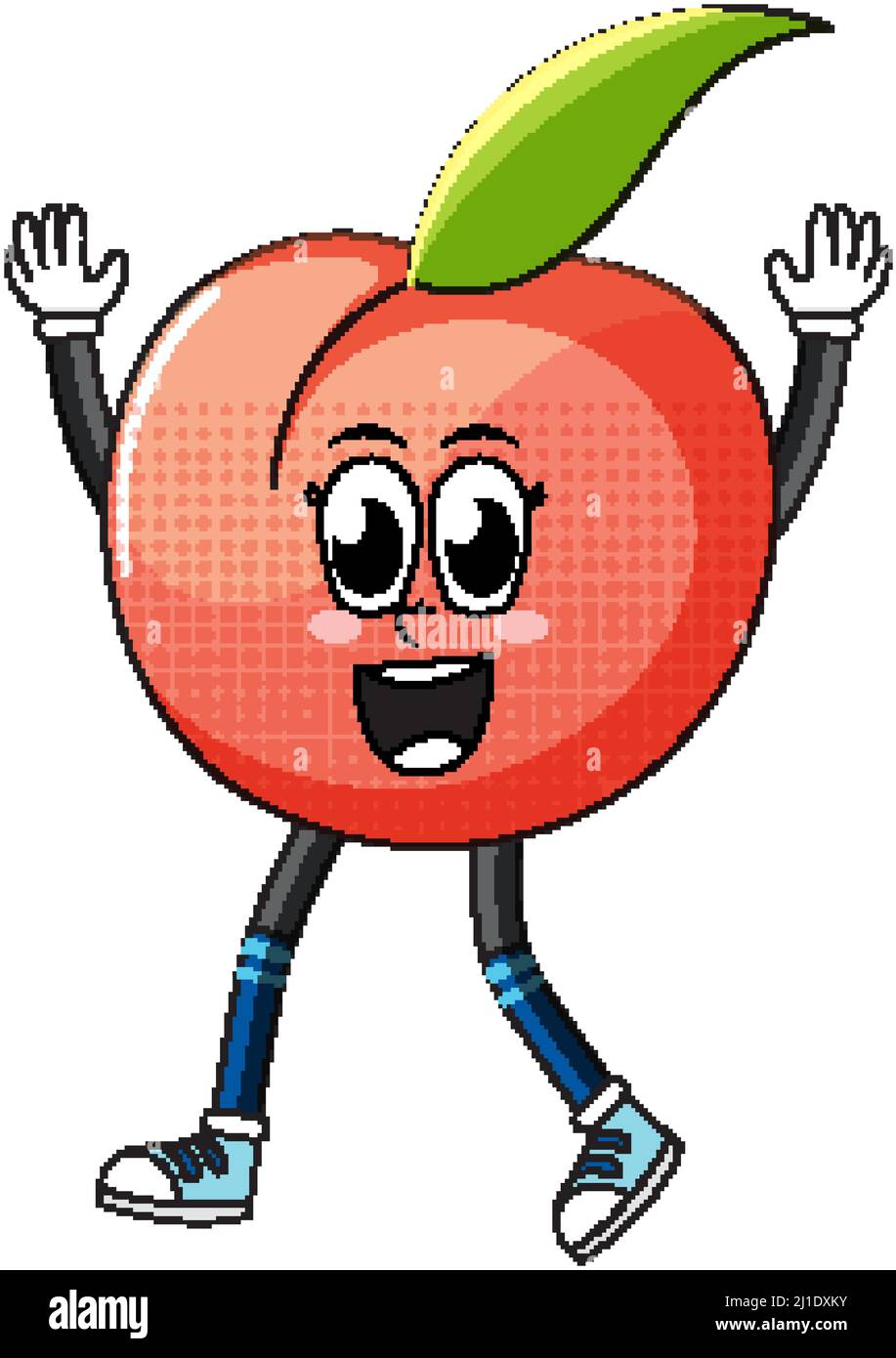 Apple cartoon character on white background illustration Stock Vector ...