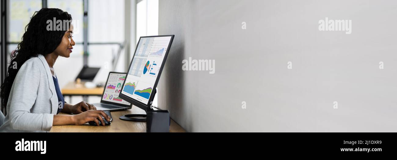 Business Analyst Woman Using Computer Data Tech Stock Photo - Alamy