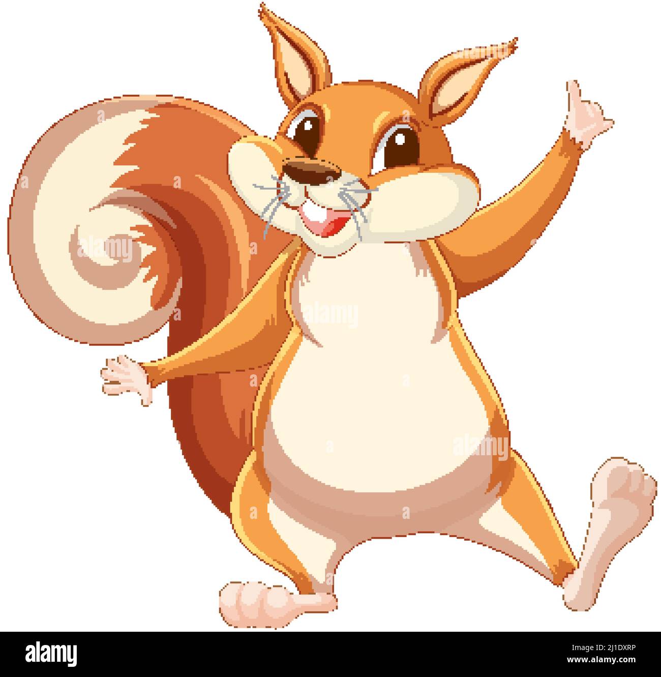 Cute cartoon squirrel standing on white background illustration Stock ...