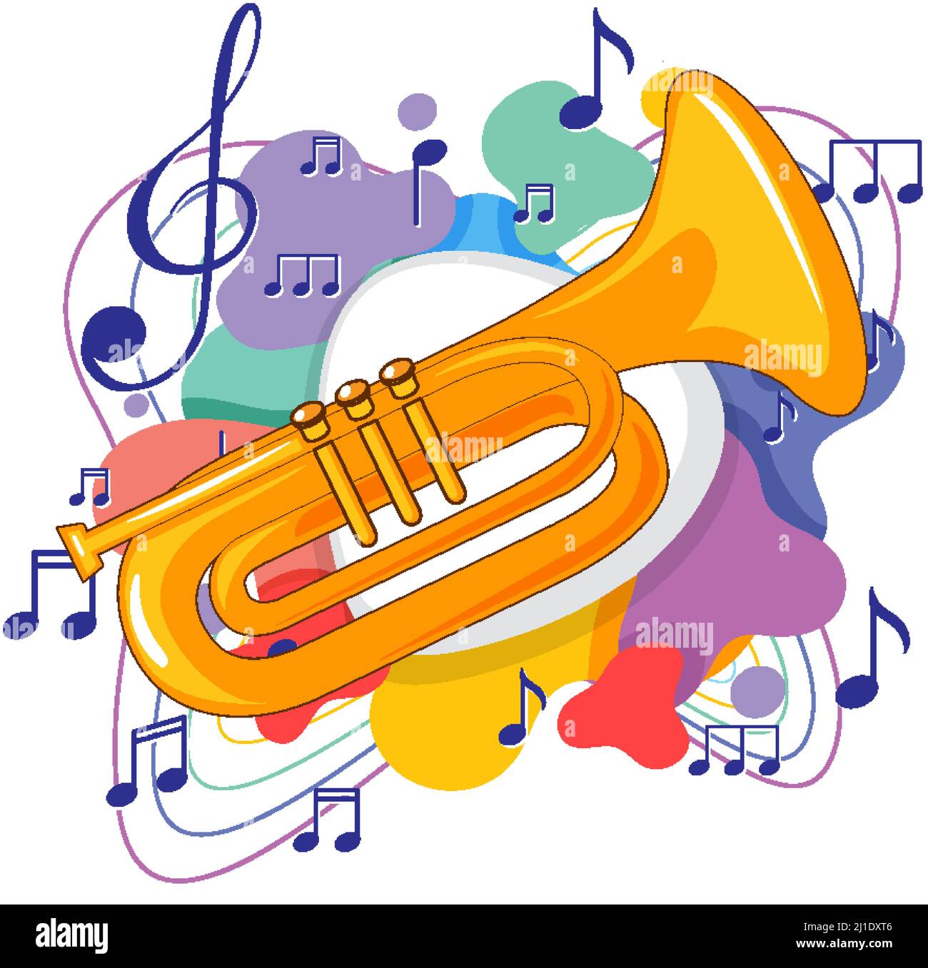 Trumpet on white background illustration Stock Vector Image & Art - Alamy