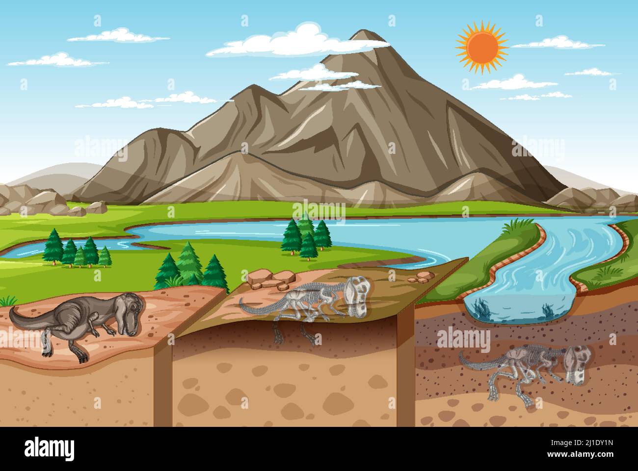 Dinosaur bones fossils Stock Vector Images - Alamy