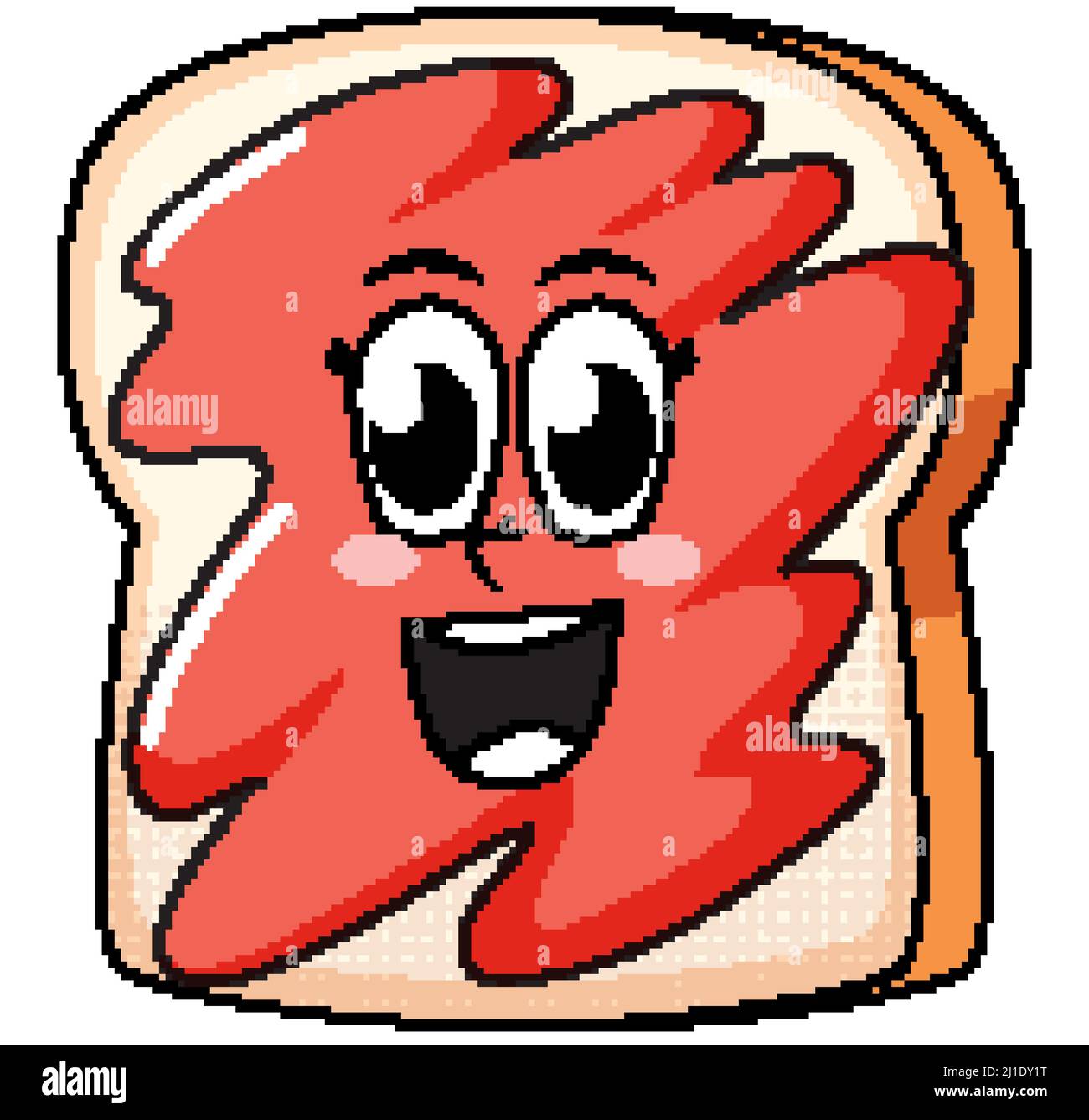 A bread cartoon character on white background illustration Stock Vector ...