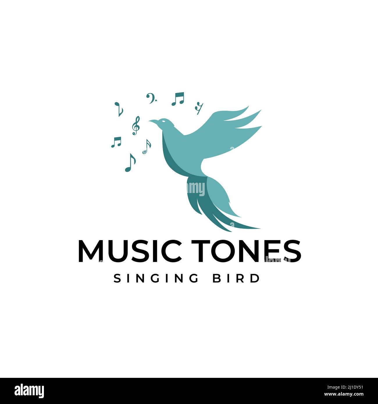 Birds Singing On Tree Beautiful Melody with Musical Notes Logo Design ...