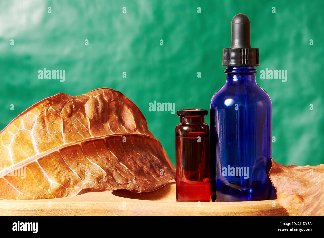 Spa bottles with liquid tonic and cream for body care. Decorative ...