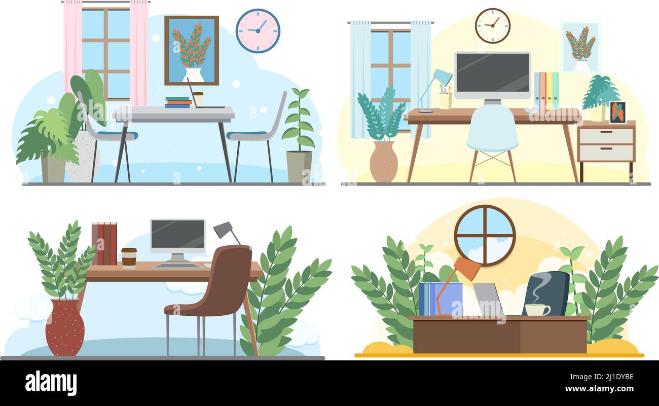 Interior office different space Stock Vector Images - Alamy