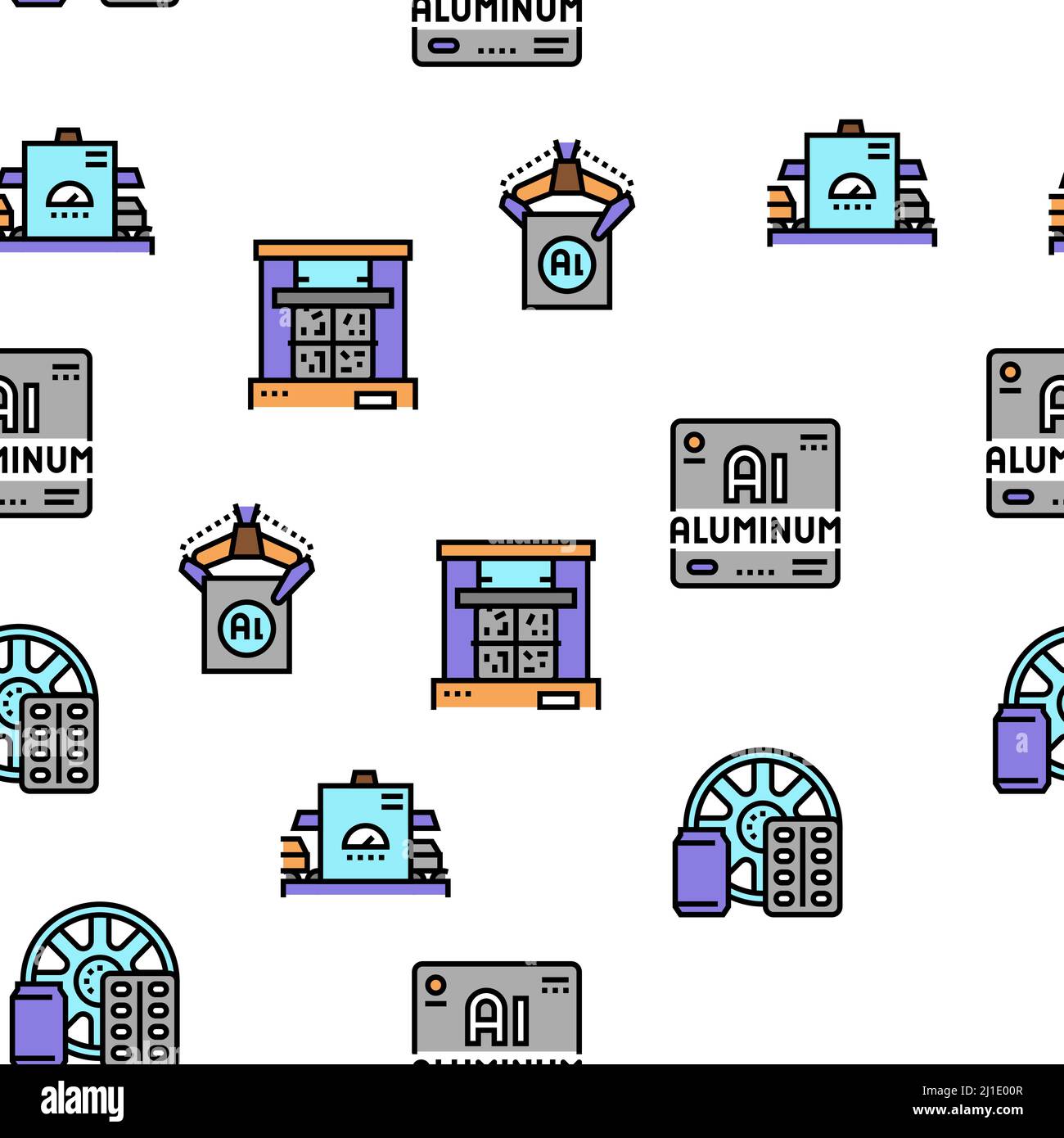 Aluminium Production Vector Seamless Pattern Stock Vector Image & Art ...
