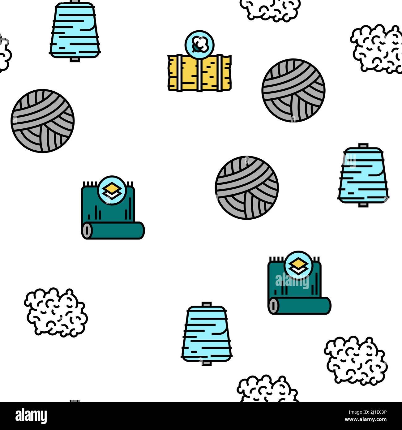 Textile Production Collection Icons Set Vector Stock Vector Image & Art ...