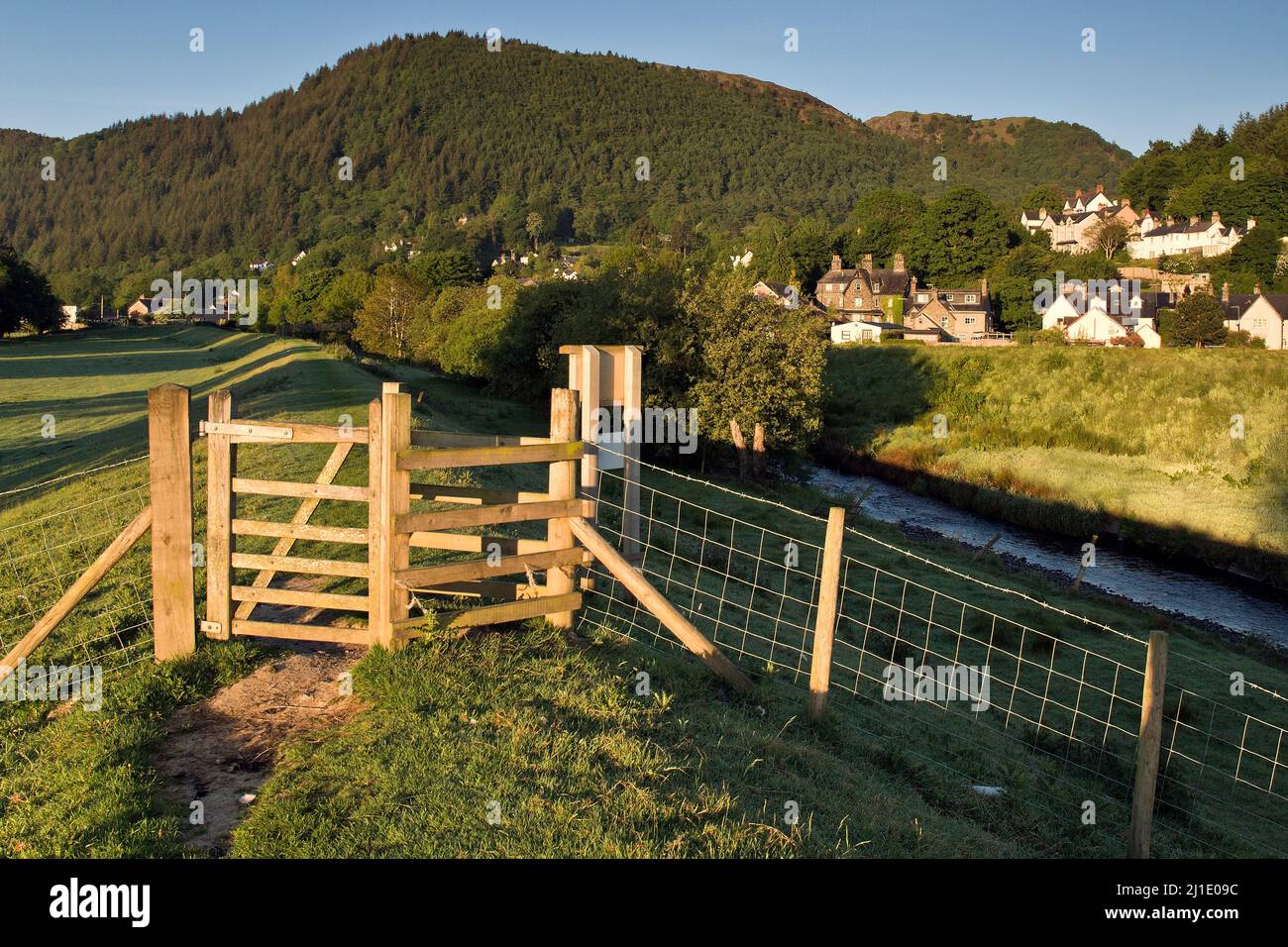 Photograph of the town of Trefriw in Conwy Valley in Snowdonia region ...