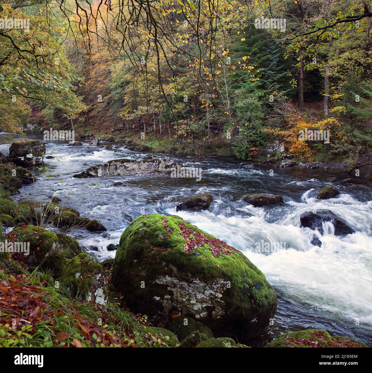Photograph of River Llugwy (Afon Llugwy) in spate Betws-y-Coed ...