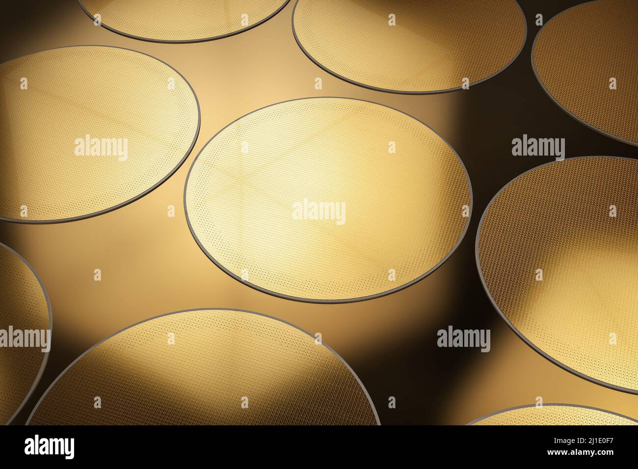 3d rendering silicon wafer plates for semiconductor manufacturing Stock ...