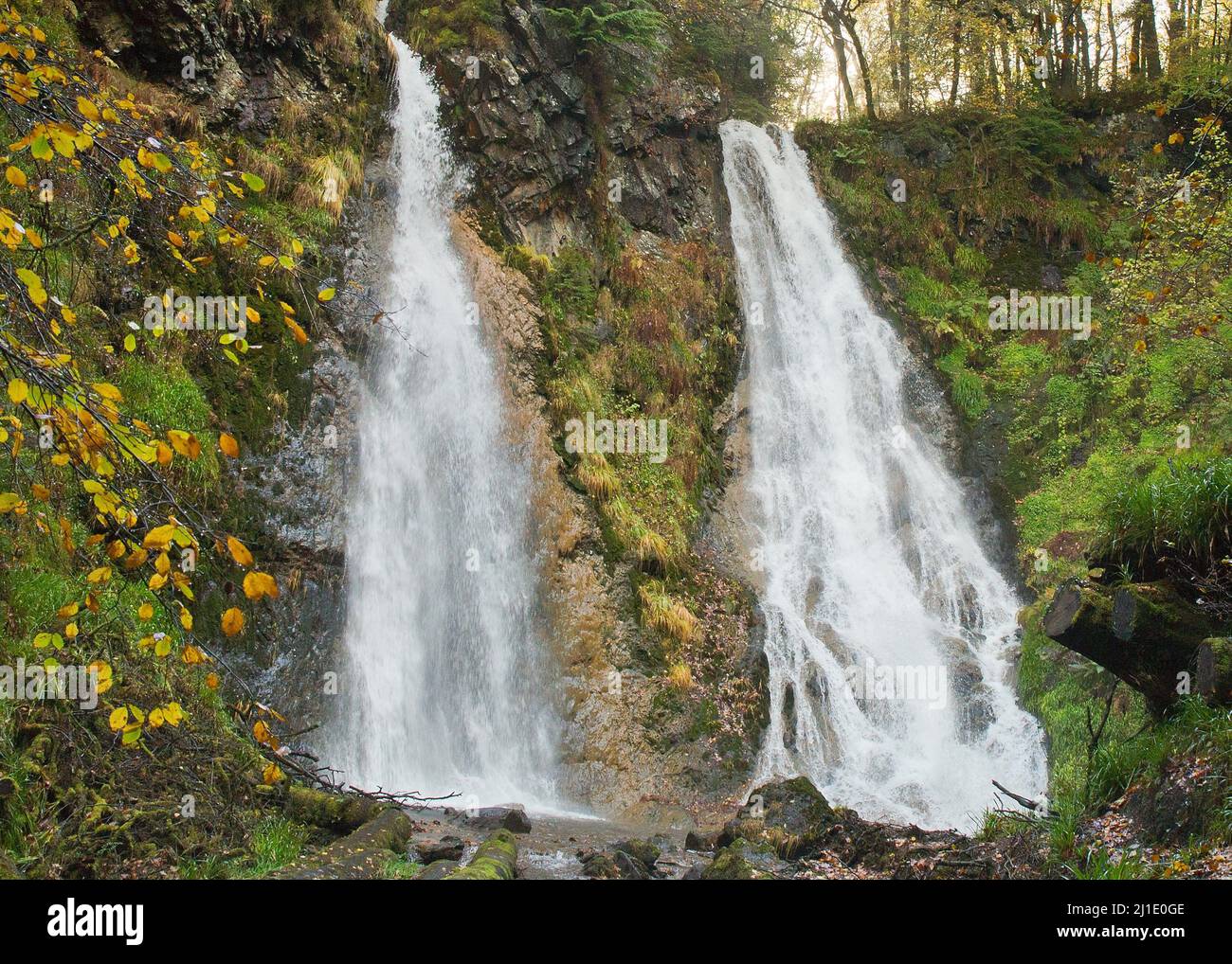 Photograph of The Grey Mares Tail waterfall near Llanrwst Snowdonia ...