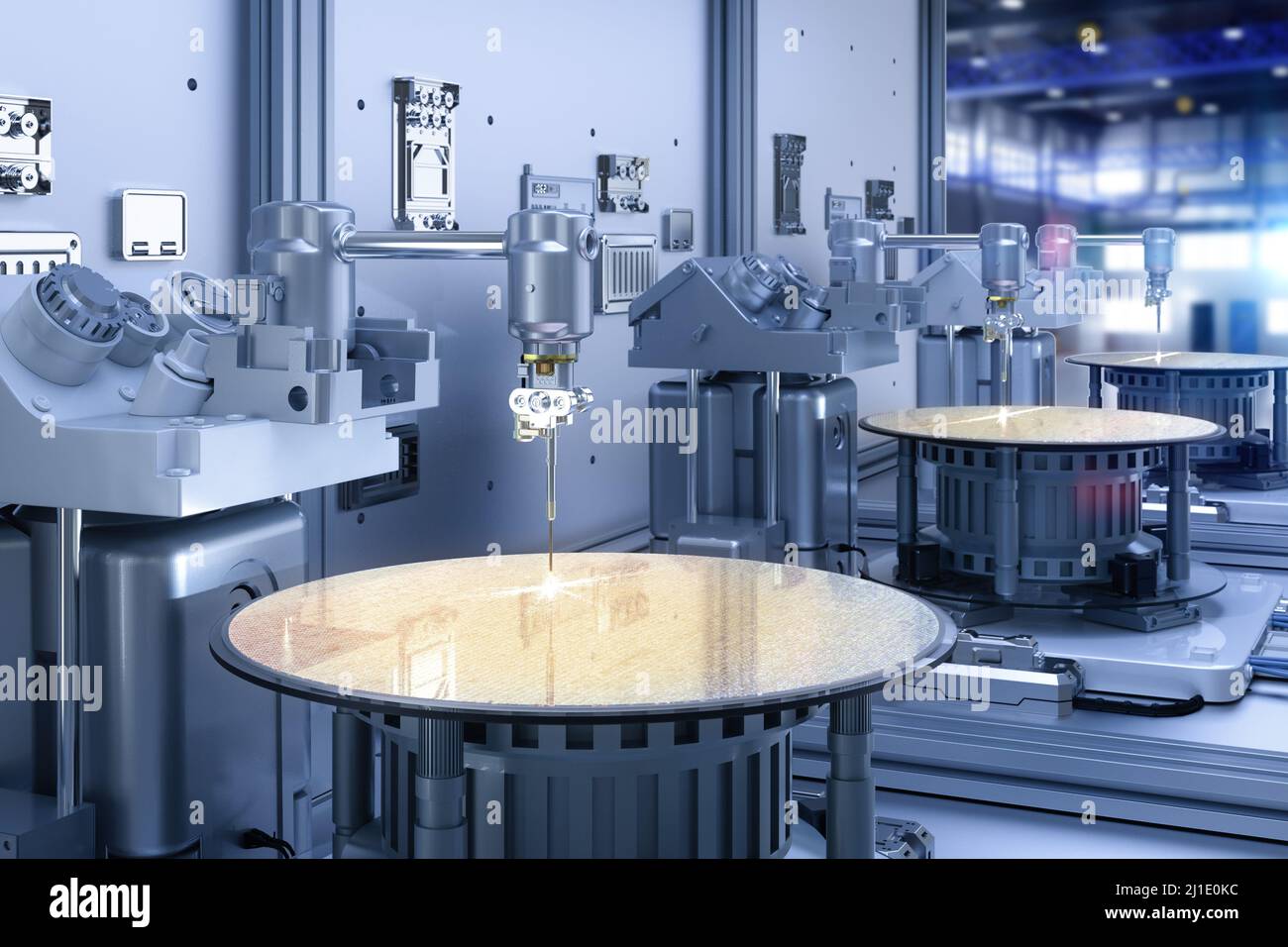 Semiconductor manufacturing with 3d rendering robotic arms with silicon ...