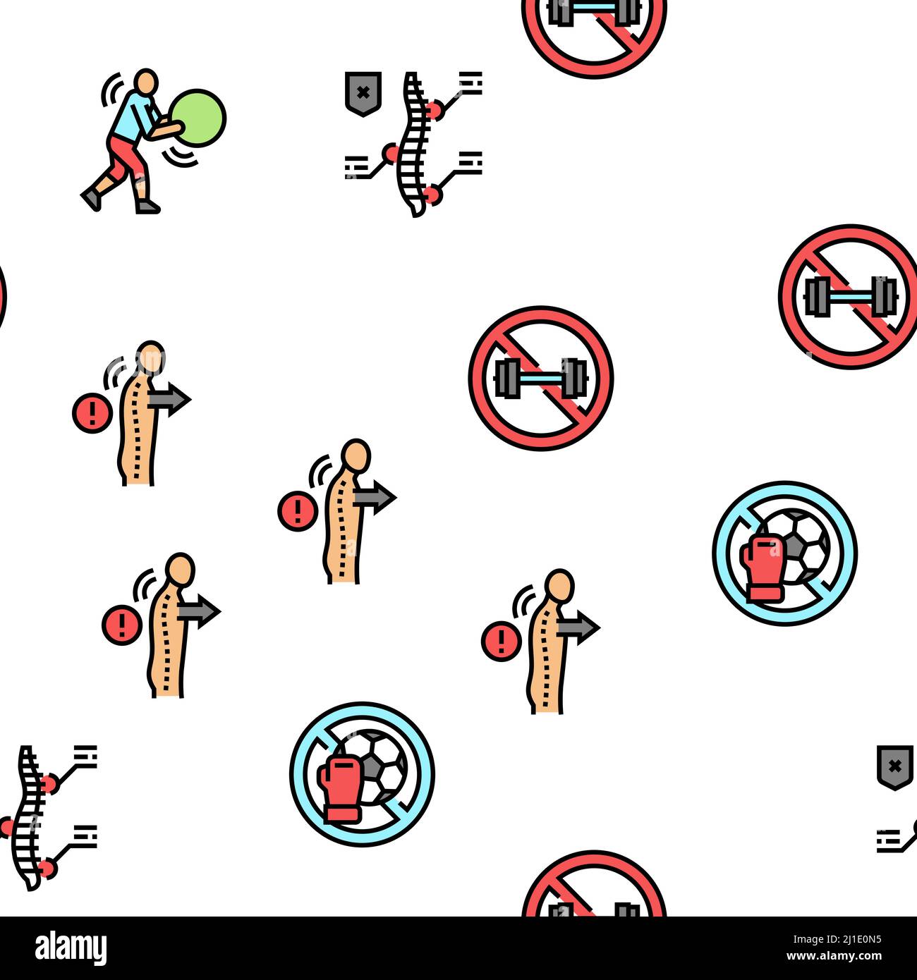 Scoliosis Disease Collection Icons Set Vector Stock Vector Image And Art