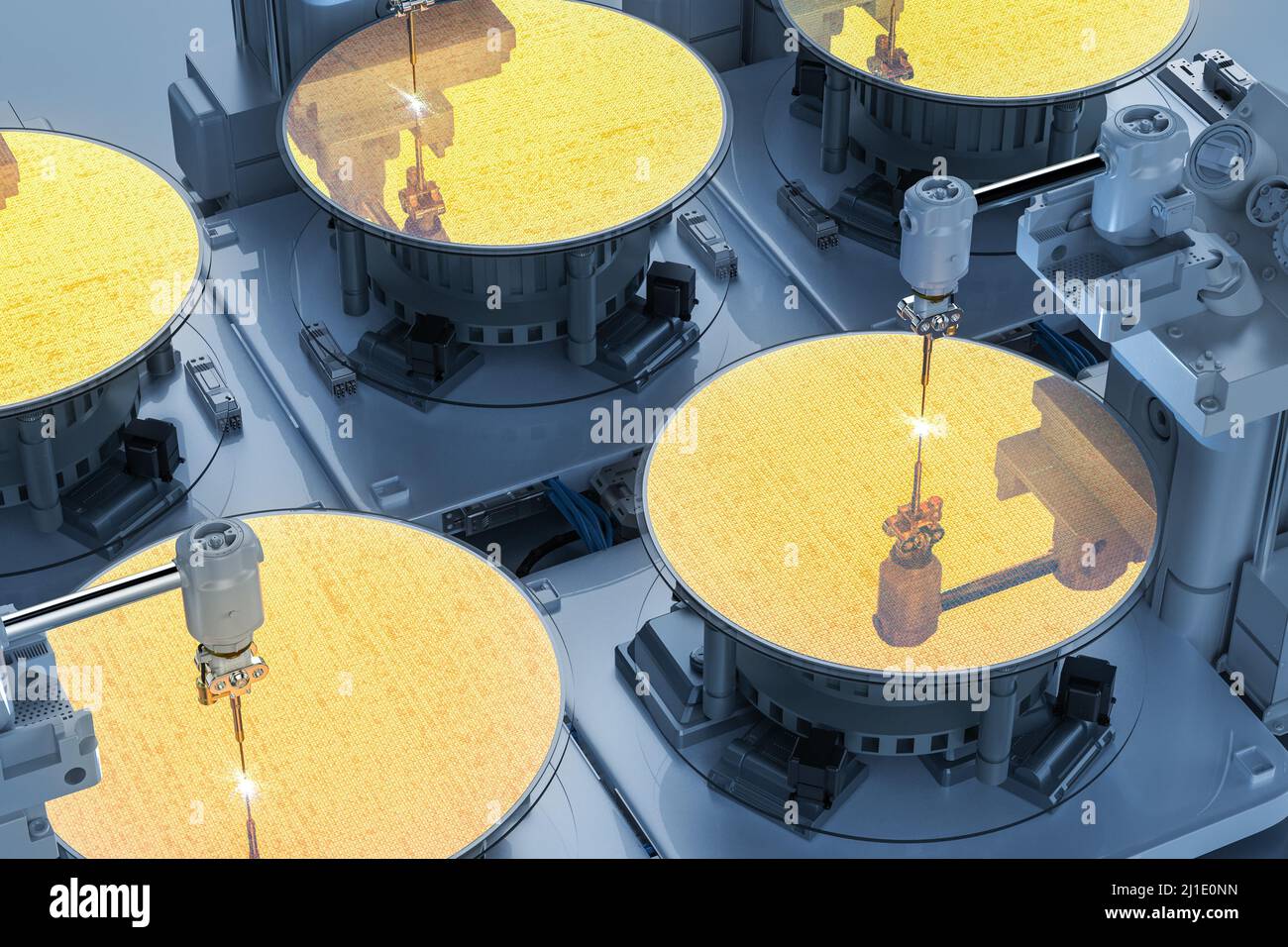 Semiconductor manufacturing with 3d rendering robotic arms with silicon ...