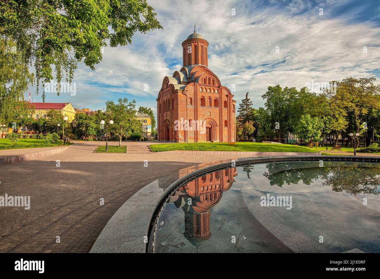 Early spring morning in ukrainian city of Chernihiv with view to ...
