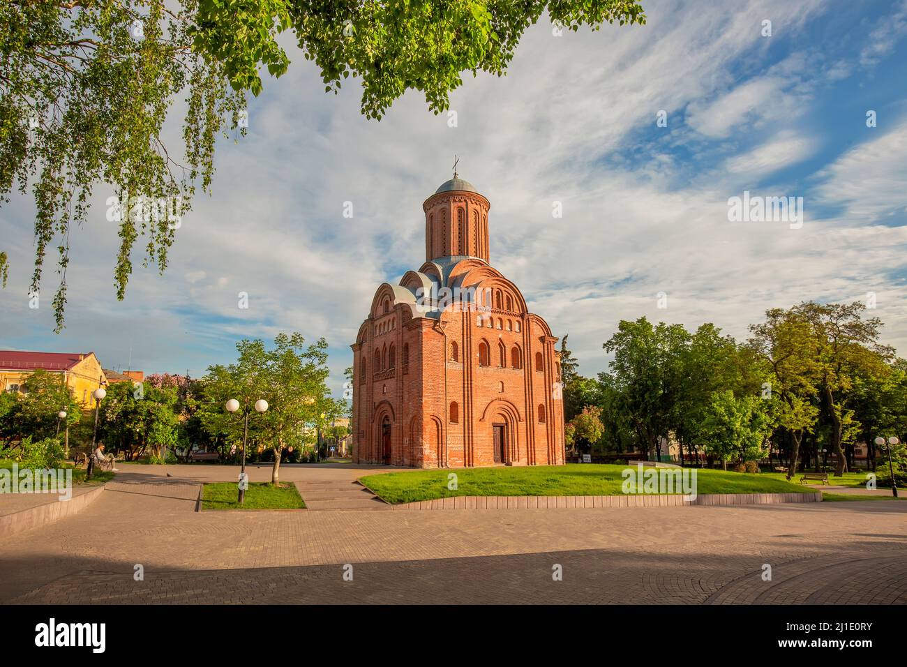 Early Spring Morning In Ukrainian City Of Chernihiv With View To Pyatnitska Church In Central early-spring-morning-in-ukrainian-city-of-chernihiv-with-view-to-pyatnitska-church-in-central