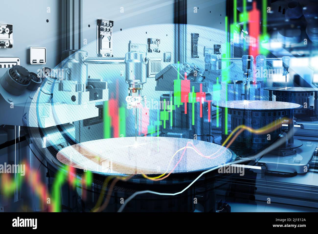 Semiconductor manufacturing business with 3d rendering robotic arms ...