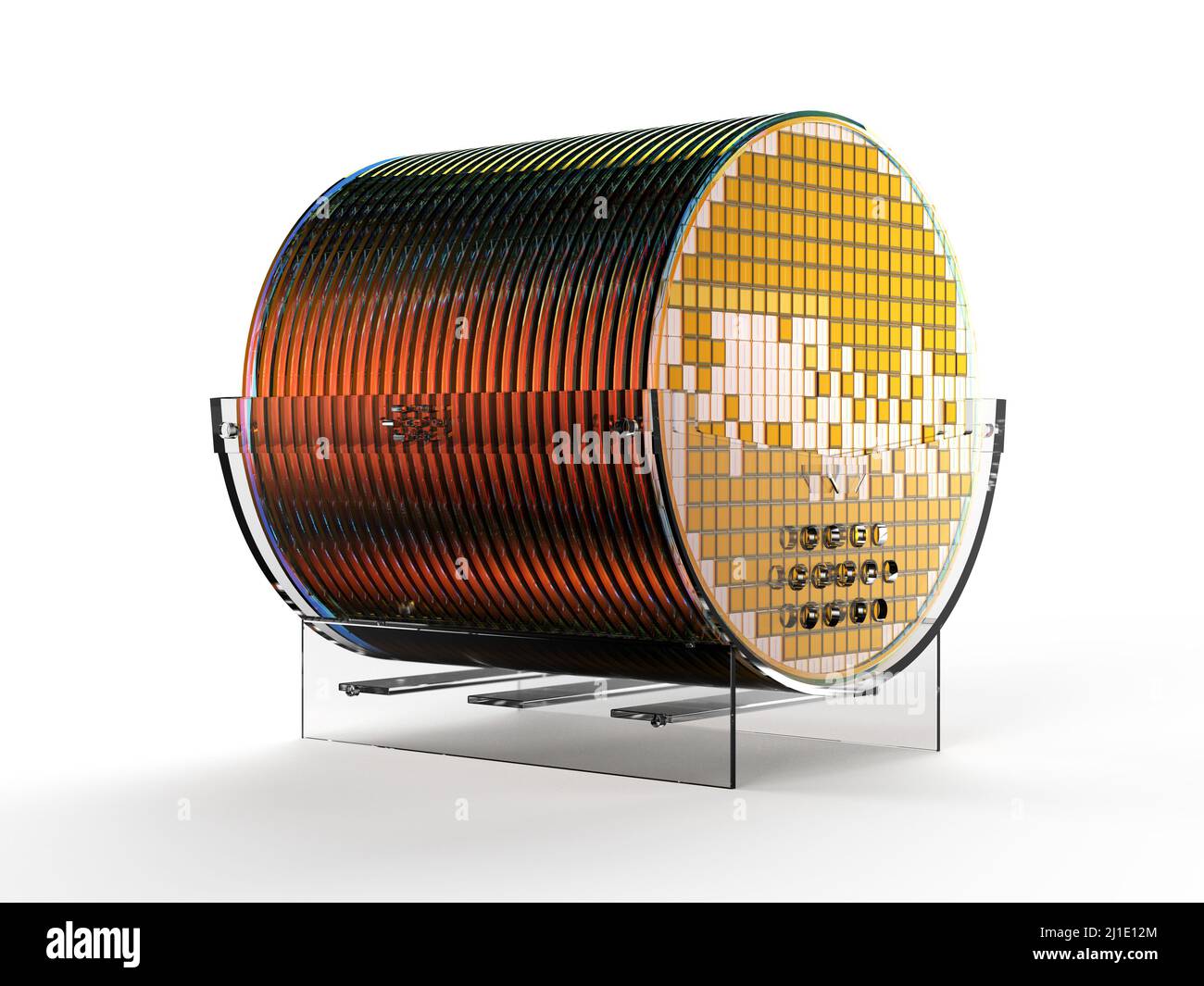 3d rendering silicon wafer plates for semiconductor manufacturing Stock ...